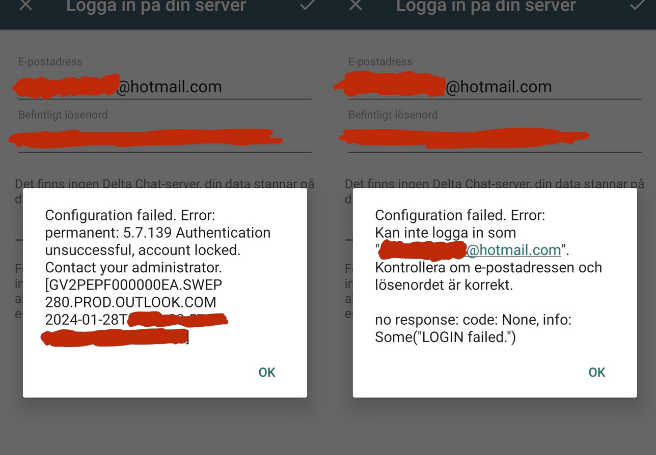 Hotmail probs · Issue #5218 · chatmail/core · GitHub